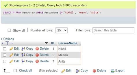 MySQL WHERE IN Array Quick Glance On MySQL WHERE IN Array