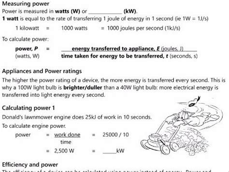 GCSE AQA P1 9 Energy And Power Workbook UPDATE Teaching Resources