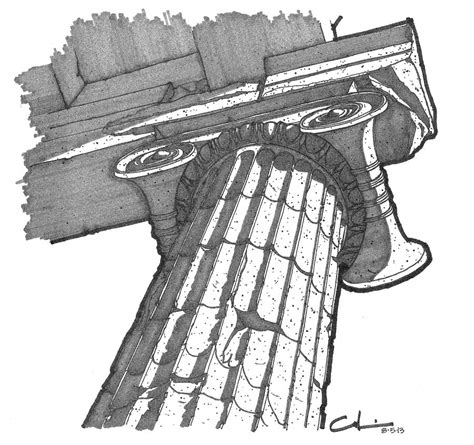 Roman Ionic Column Capital Drawing By Calvin Durham Pixels