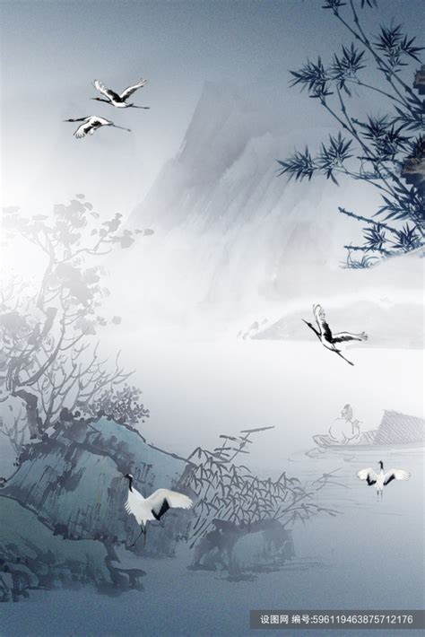 中式水墨画背景免费下载psd格式3543×5315像素编号596119463875712176 设图网