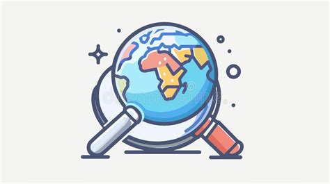 Global Network Search Concept With Magnifying Glass And Globe Stock Vector Illustration Of