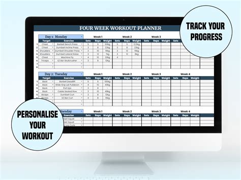 Workout Planner Spreadsheet Google Sheets Template Personalise Your Plan Meet Your