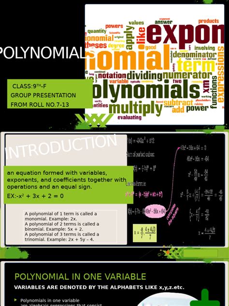 Polynomials Class 9th Pdf Polynomial Mathematics Of Computing