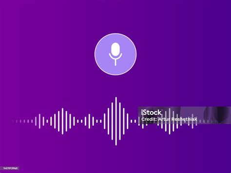 소리와 파도 마이크 및 음성 기술 대화의 그림 휴대폰에서 음성을 녹음하기 위한 마이크입니다 휴대폰의 음성 메시지입니다 음악과 소리의 물결 벡터 개념에 대한 스톡 벡터 아트