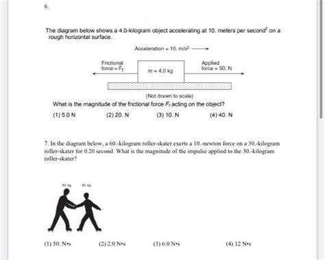 Solved 6 The Diagram Below Shows A 4 0 Kilogram Object