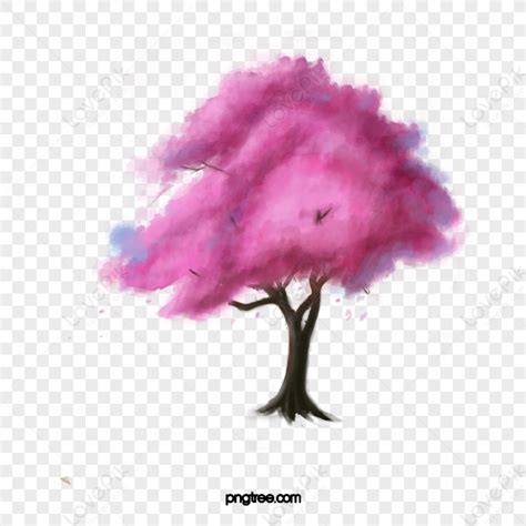 여름에 보라색 무성한 나무 일러스트바이올렛트리꽃잎 Png 일러스트 무료 다운로드 Lovepik