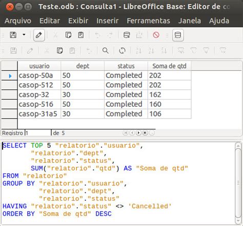 Consultas no Base como agrupar registros by Grafeno Português do Brasil Ask LibreOffice