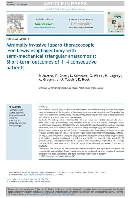 Esophagectomy Laparoscopy And Thoracoscopy