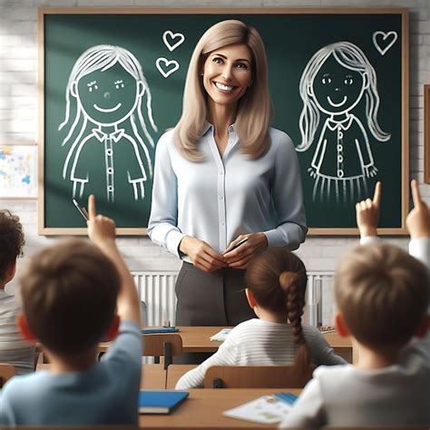 Preschool Teacher Teaching Students In A Classroom Ai Generated