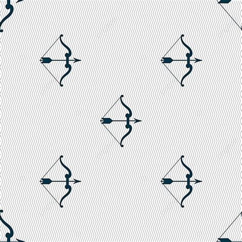 Geometric Textured Seamless Pattern Of Bow And Arrow Icon In Vector