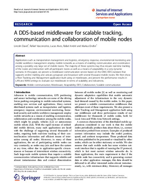 Pdf A Dds Based Middleware For Scalable Tracking Communication And