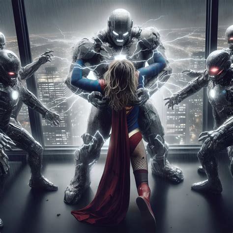 0220 Supergirl Rooftop Torture Blue Costtume By Anoyranoyranoyr On