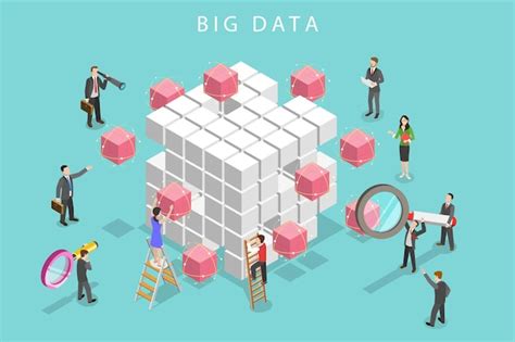 Premium Vector Flat Isometric Vector Concept Of Big Data Analysis Database Research Advanced
