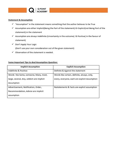 Statement And Assumption Concepts Pdf Economies