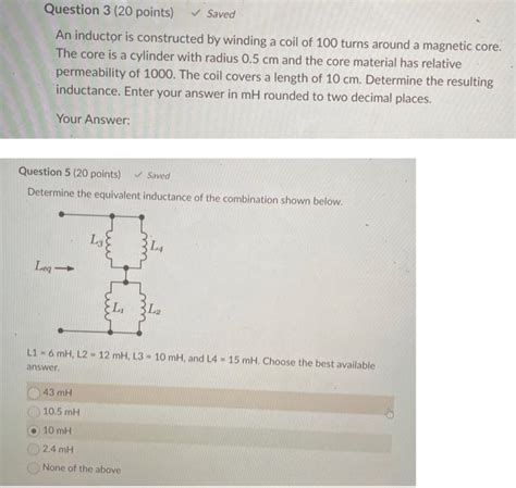Solved An Inductor Is Constructed By Winding A Coil Of Chegg