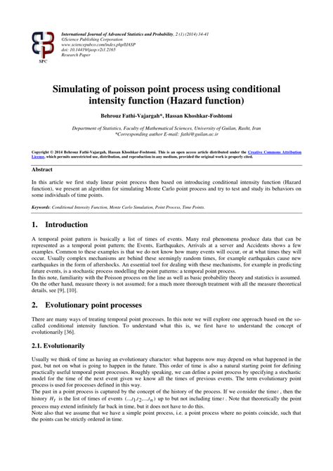 pdf simulating of poisson point process using conditional intensity