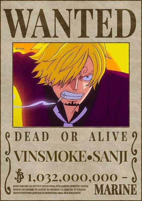 Recompensa Do Sanji P S Wano Affiche Wanted Fond D Ecran Dessin Coloriage Sonic