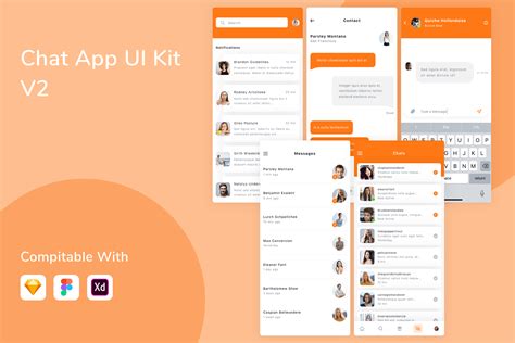 chat app ui kit v2 graphic by betush · creative fabrica