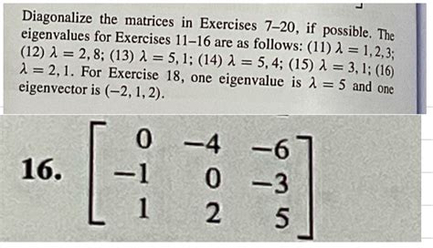 solved diagonalize the matrices in exercises 7 20 ﻿if