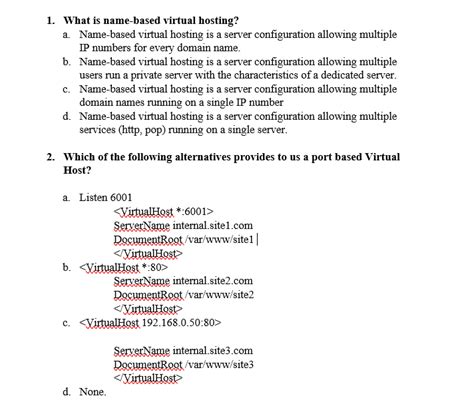 solved 1 what is name based virtual hosting a name based