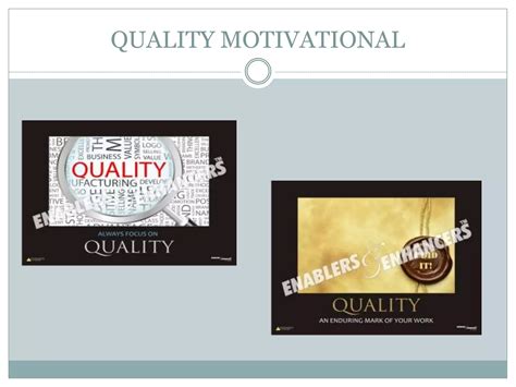 Enablers And Enhancers Quality Posters Series Pptx