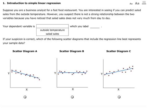 Solved 1 Introduction To Simple Linear Regression Aa Aa A