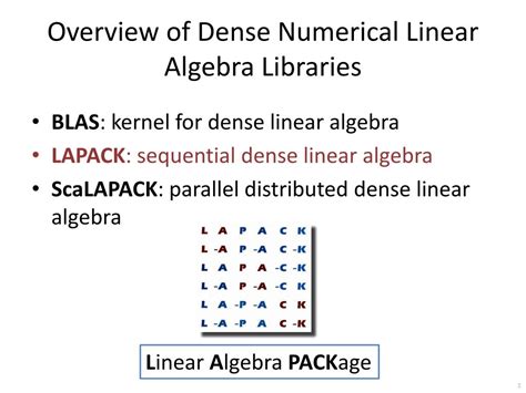 Ppt Linear Algebra Libraries For High Performance Computing