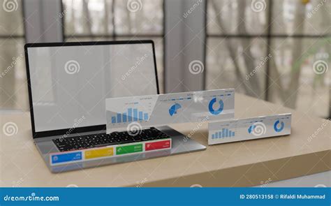 Dynamic Screen Display With Data Analysis Graphics Perfect For Website Integration And Business