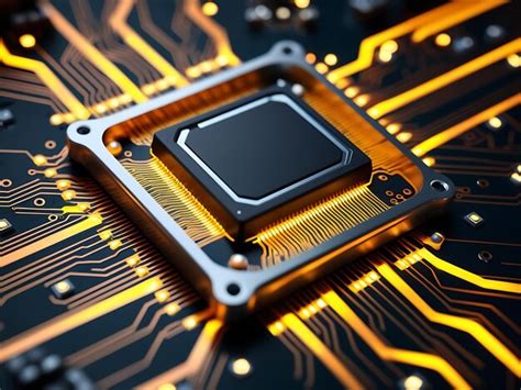 Advanced Technology Circuit Board Cpu Processor Microchip Ai Visualization Design Premium Ai