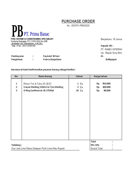 Form Po Pdf