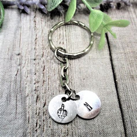 Middle Finger Keychain Etsy