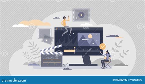 Video Editing Line Icons Collection Clip Sequence Cut Transition