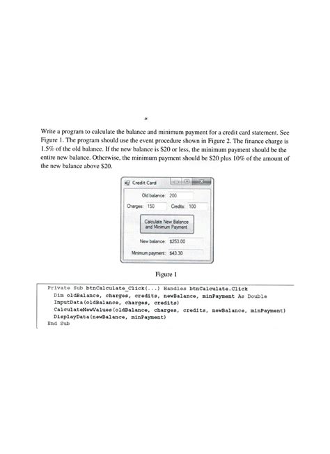Solved Write A Program To Calculate The Balance And Minimum Chegg