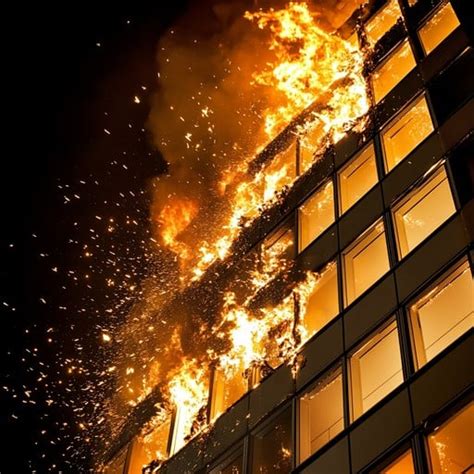 Free Building Ablaze Sunset Image Fire Building Sunset Download
