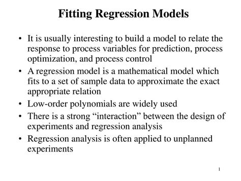 Ppt Fitting Regression Models Powerpoint Presentation Free Download