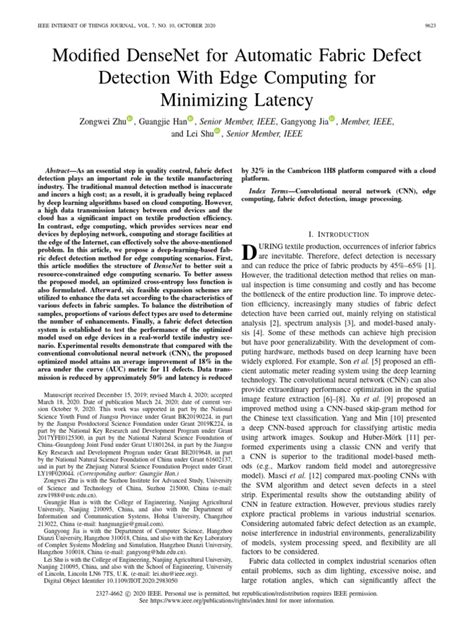 modified densenet for automatic fabric defect detection with edge