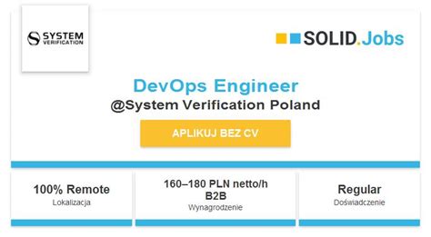 Milena Dąbkowska On Linkedin Devops Engineer System Verification Poland Solidjobs