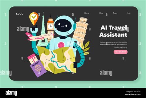 Ai Travel Assistant Concept The Illustration Showcases A Friendly