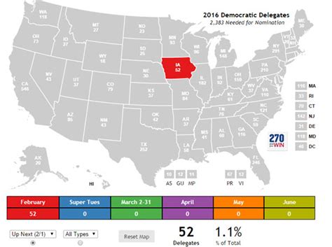 2016 Primary Delegates By State Map Map