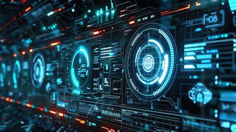 Futuristic Digital Interface With Holographic Elements And Technology Screens Depicting Advanced