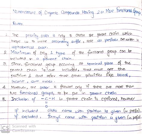 Naming Of Compounds With Multiple Functional Class Eleven Chemistry