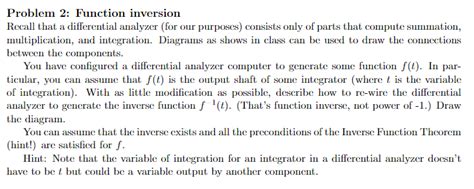 solved problem 2 function inversionrecall that a