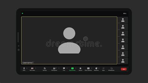 Zoom Interface Video Call Template Meeting App Flat Vector Ui
