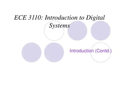 Ppt Ece 3110 Introduction To Digital Systems Powerpoint Presentation