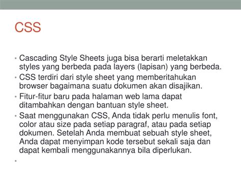 PPT PENGERTIAN CSS PowerPoint Presentation Free Download ID