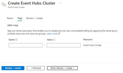 creación de un clúster dedicado de event hubs mediante azure portal