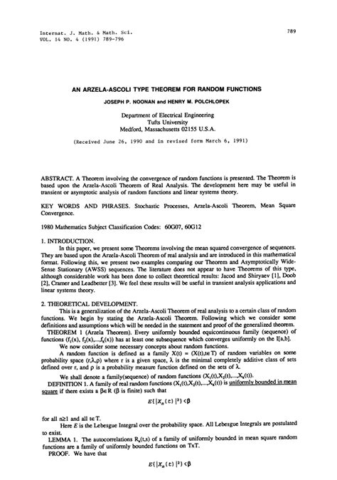 Pdf An Arzela Ascoli Type Theorem For Random Functions