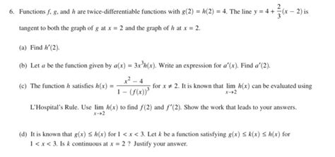 Solved 6 Functions F G And H Are Twice Differentiable