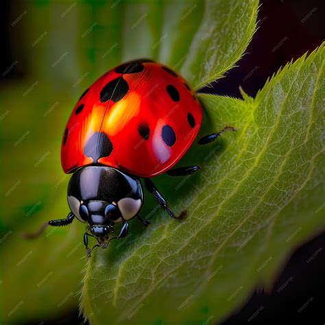 Premium Ai Image Beautiful Ladybug Glowing Red Generate Ai