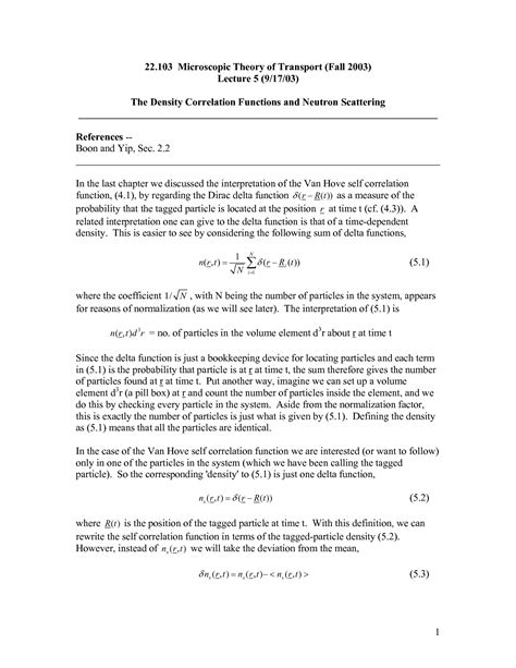 solution microscopic theory of transport the density correlation